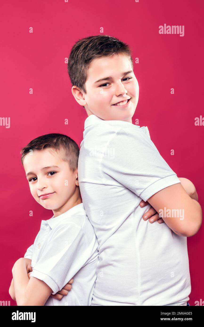 Little Brothers Smiling Stock Photo - Alamy