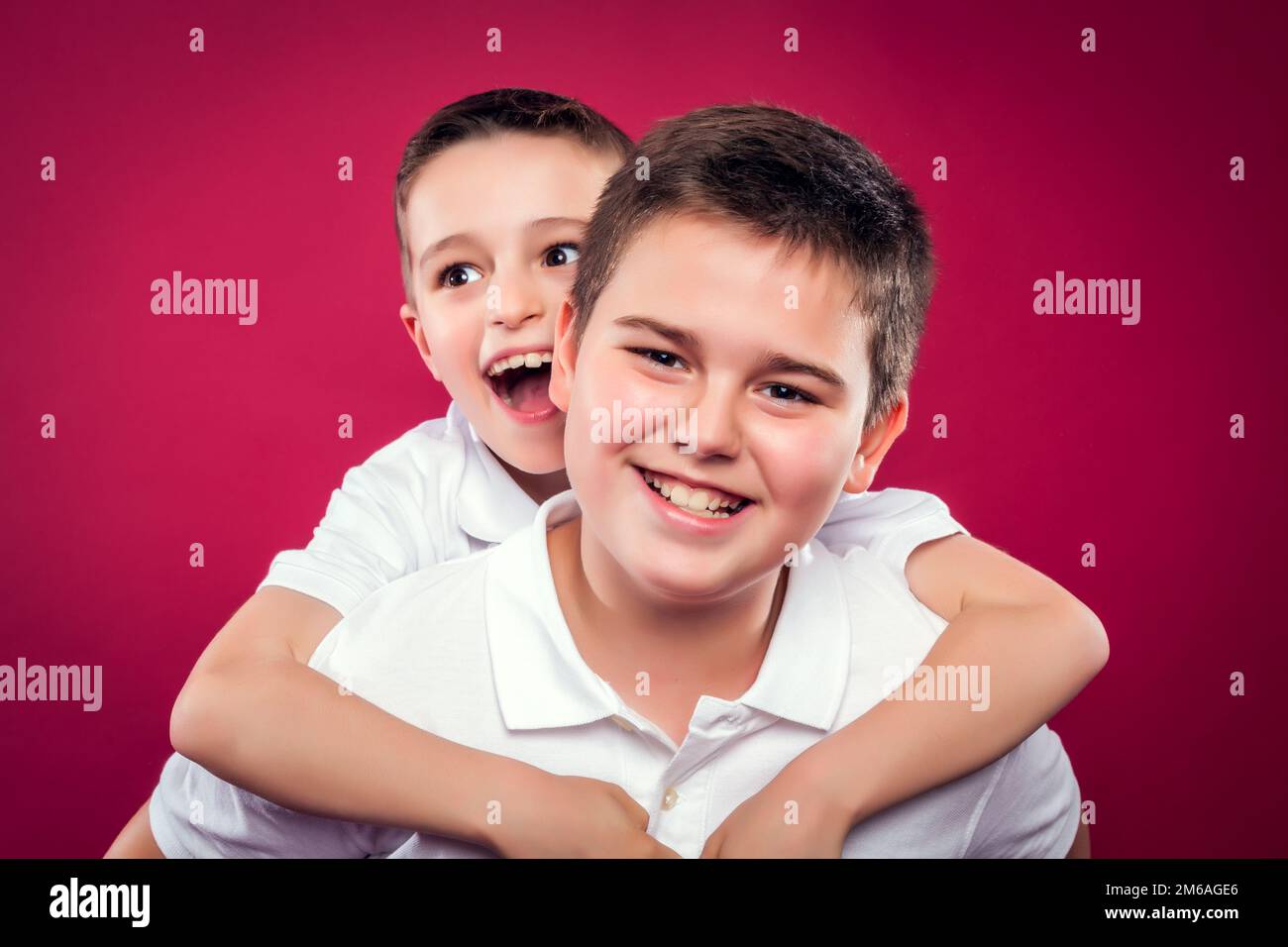 Little Brothers Smiling Stock Photo - Alamy