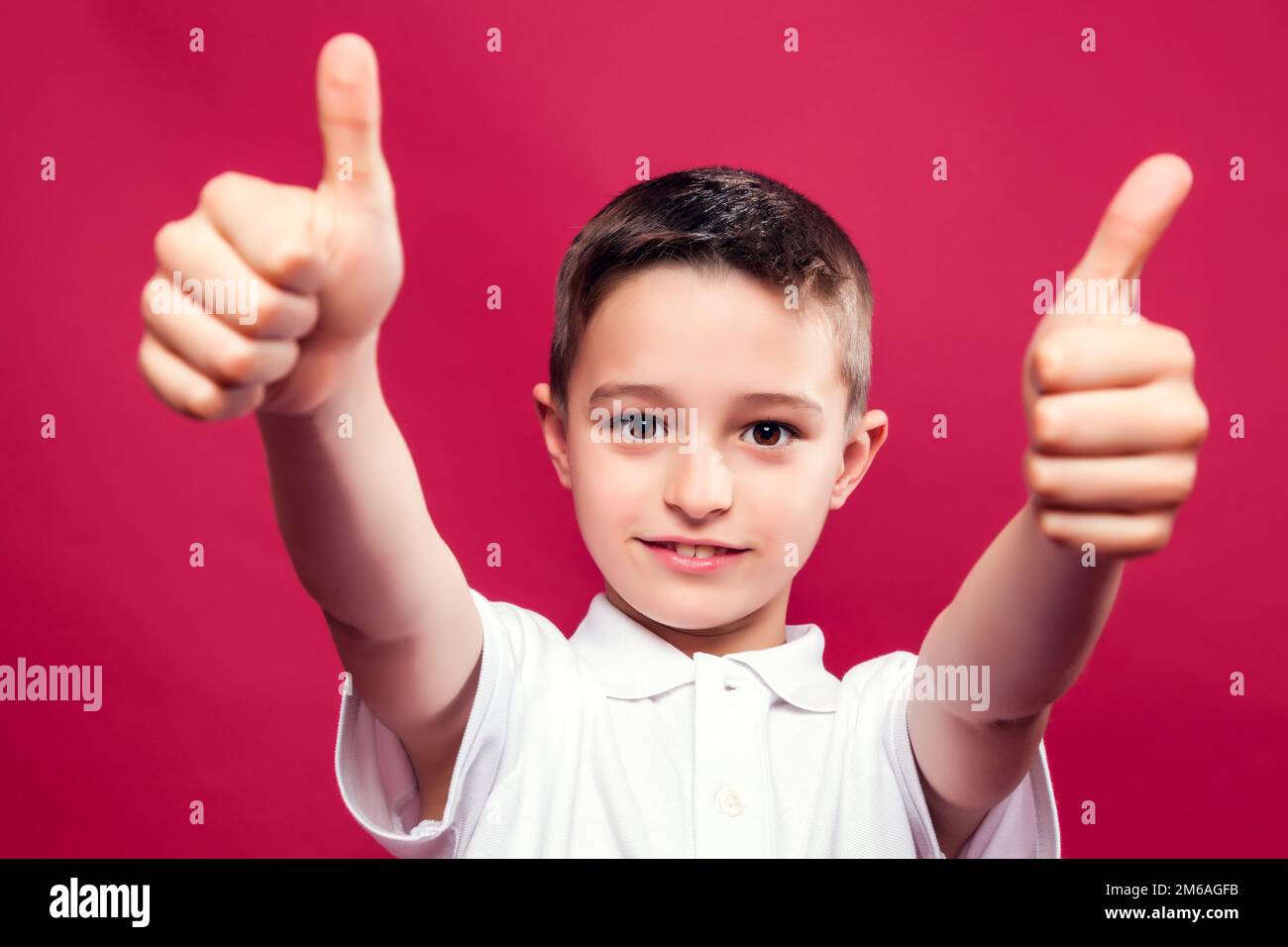 Little Boy with Thumbs Up Stock Photo - Alamy
