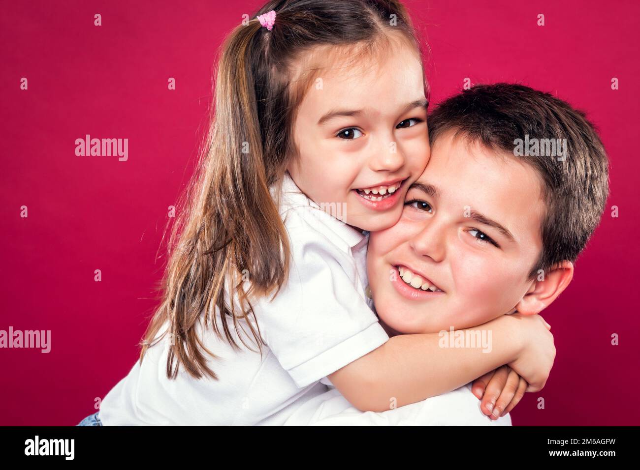 Little Brothers Smiling Stock Photo - Alamy