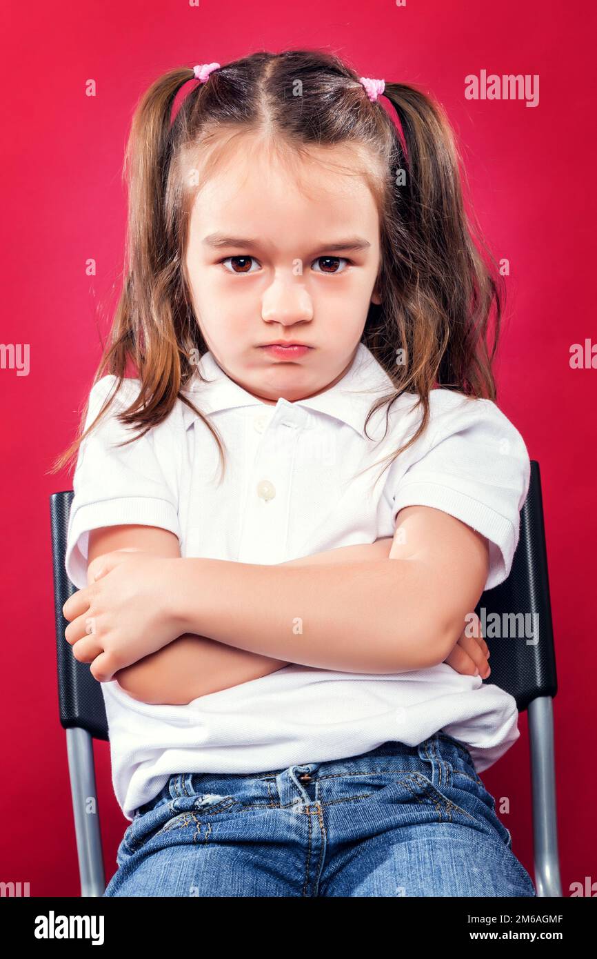 Angry Little Girl Stock Photo - Alamy