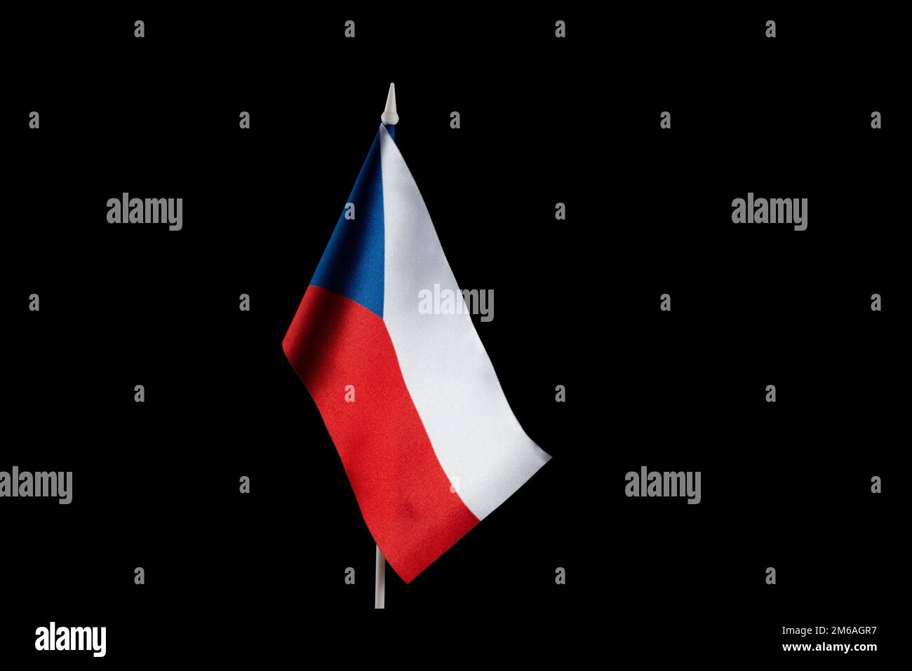 Czech Republic flag isolated on black background. flag symbols of Czech ...