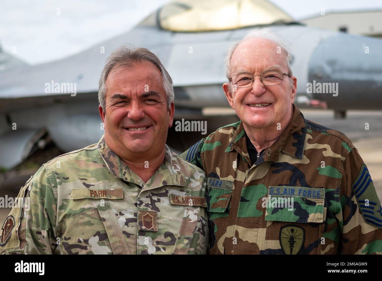 U.S. Air Force Senior Master Sgt. Terry Parr and his father, retired ...