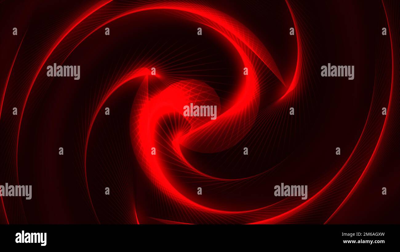 Red twisted wave background. Beautiful wave shaped array of glowing dots. Wave of particles ...