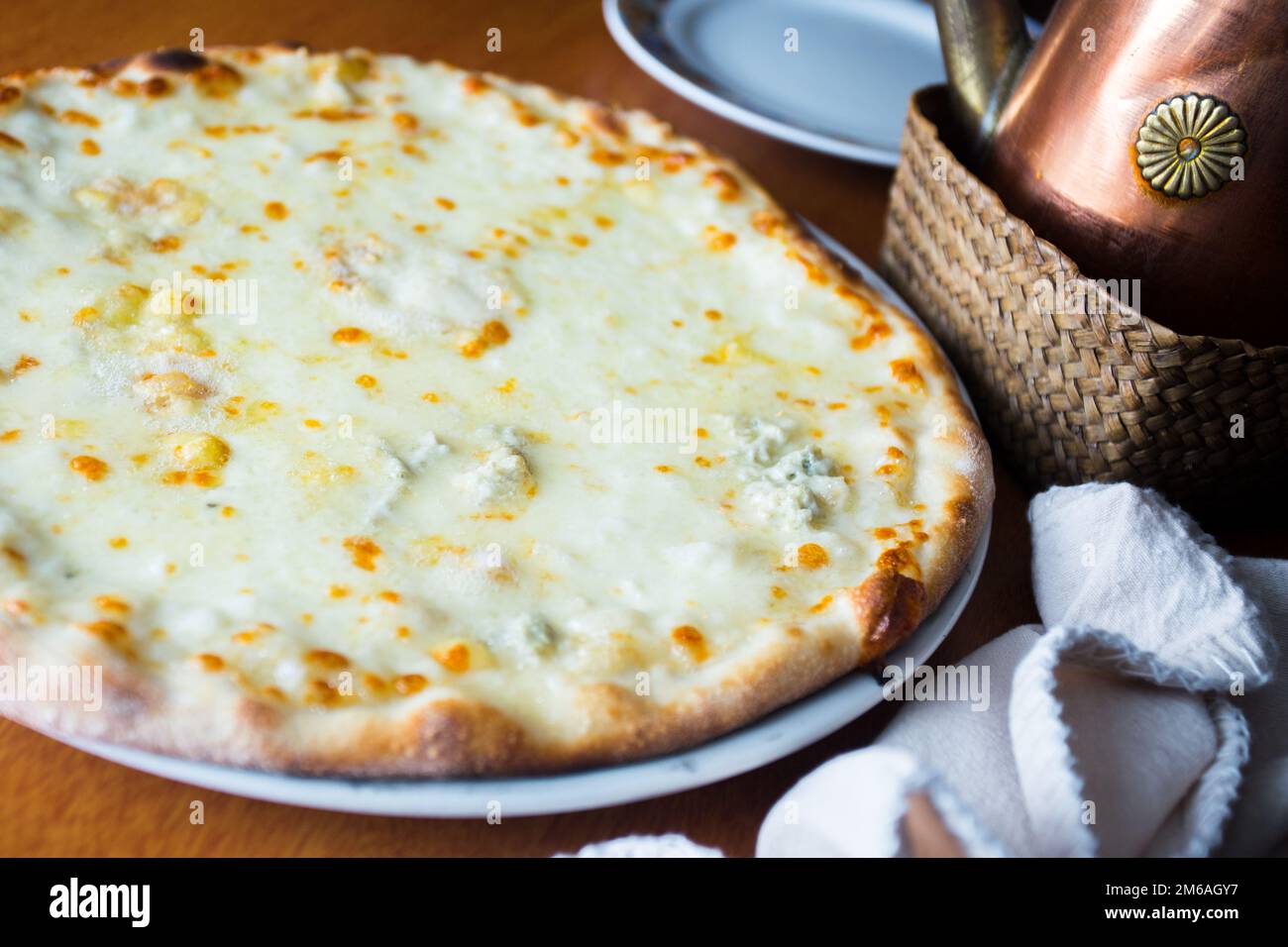 Four Cheese Pizza. Neapolitan pizza made with a variety of European ...