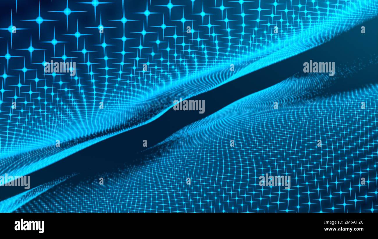 Network Connection Structure Digital Dynamic Wave Of Dots Digital