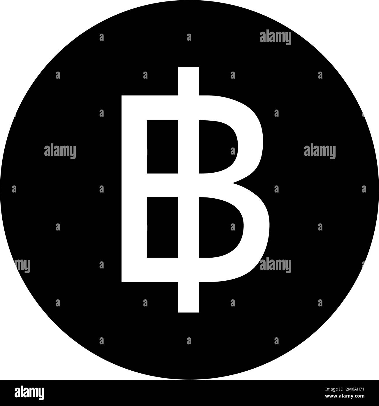 Thai baht coin silhouette icon. Thai currency. Editable vector Stock ...