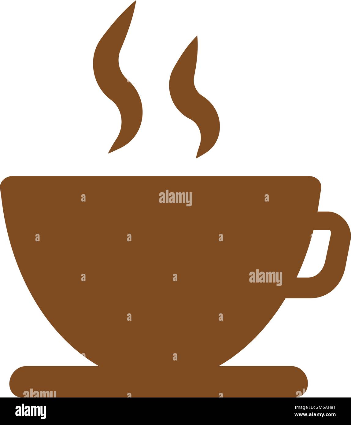 Brown coffee cup and steam icon. Cafe and restaurant sign. Editable ...