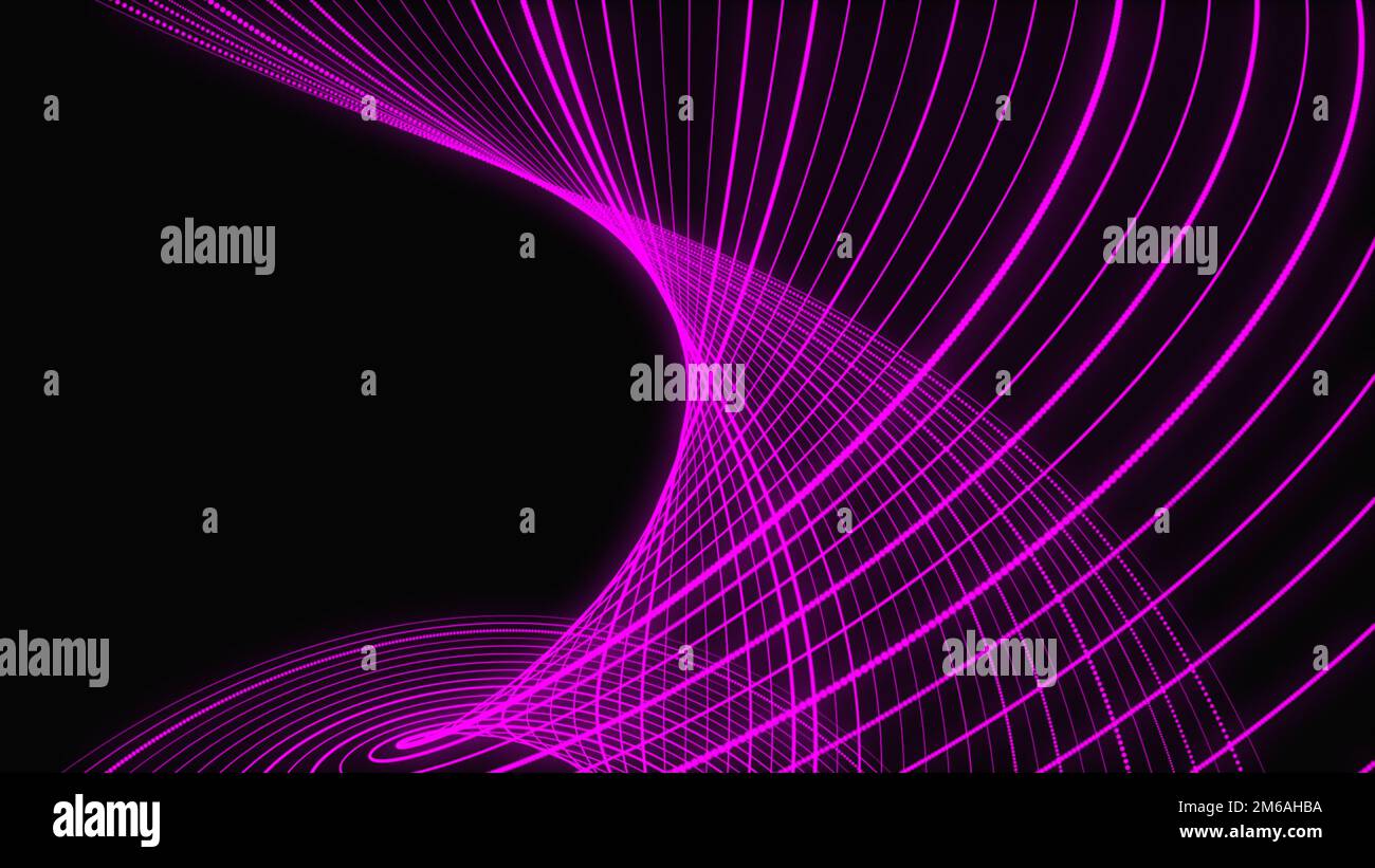Purple twist dot wave. Connecting background. Cyber big data flow ...