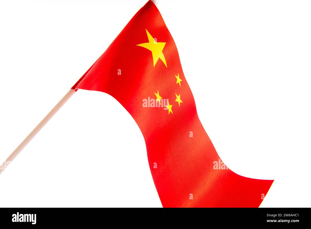 Top view flag of the Peoples Republic of China isolate with copy space ...