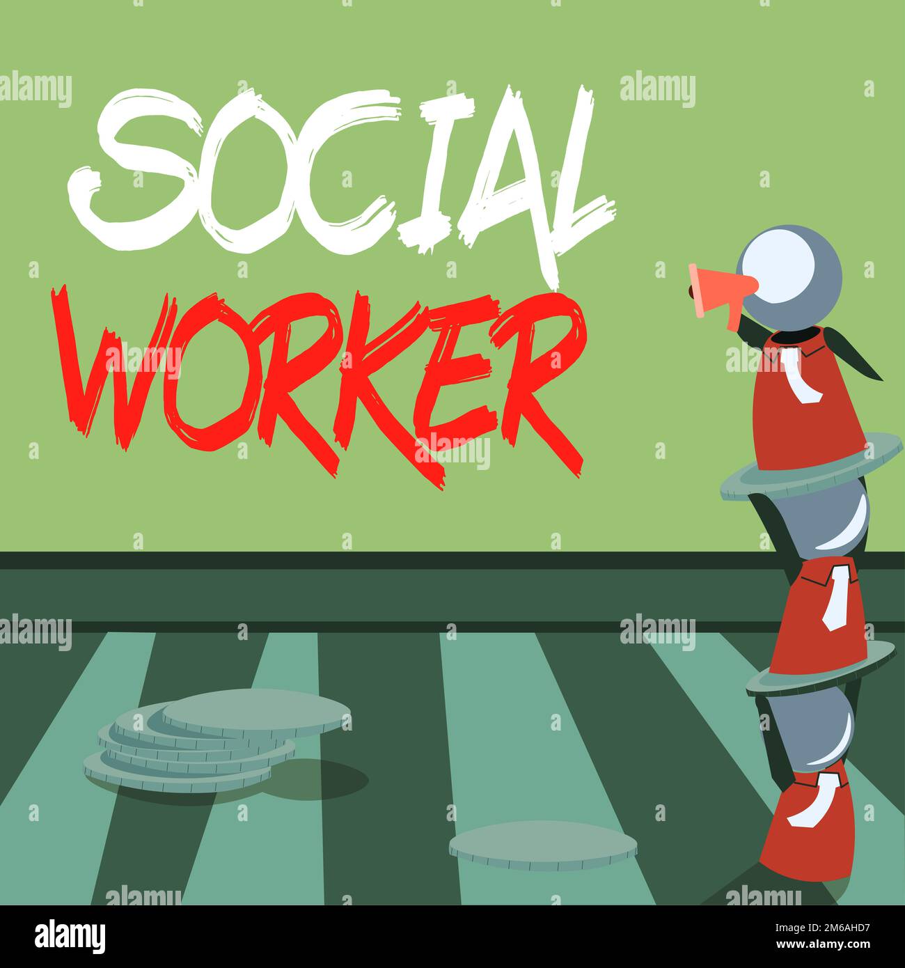 Handwriting text Social Worker. Business overview assistance from state ...