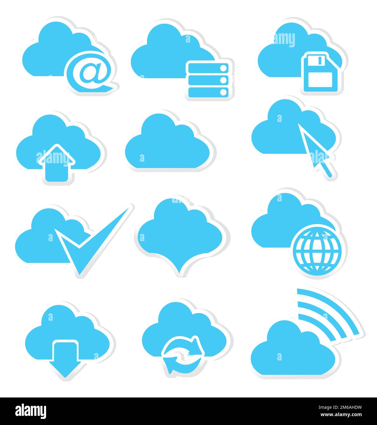 Cloud icon set internet Stock Photo - Alamy