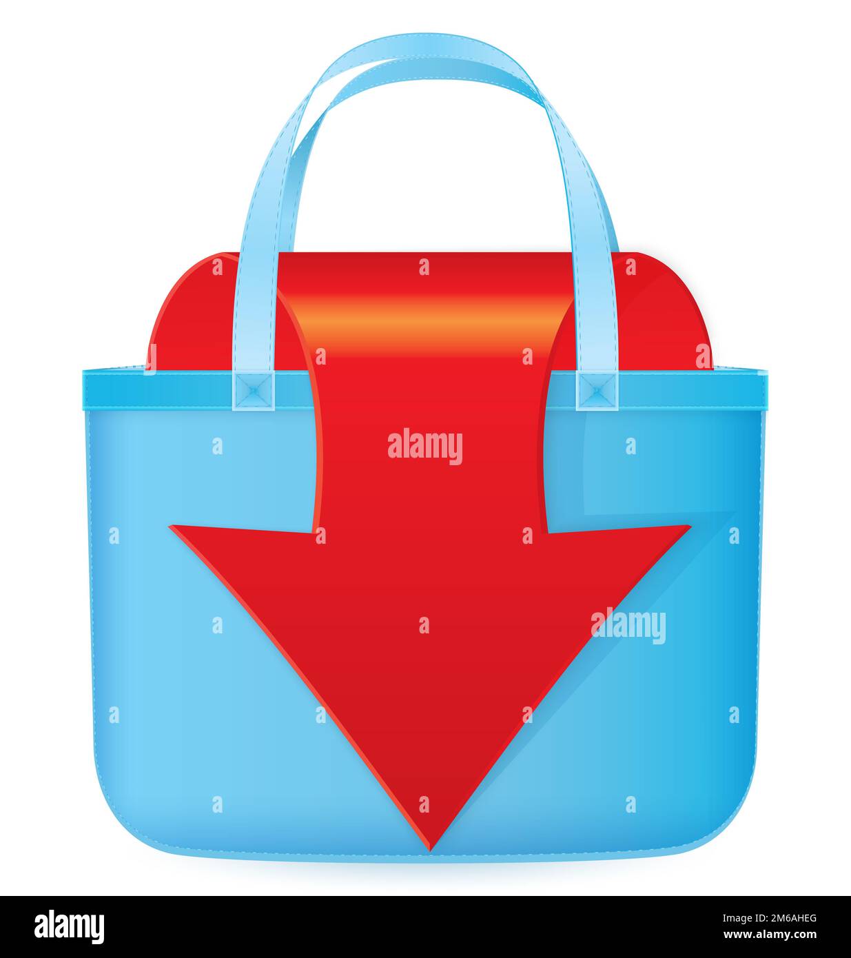 Bag with red arrow coming out Stock Photo - Alamy