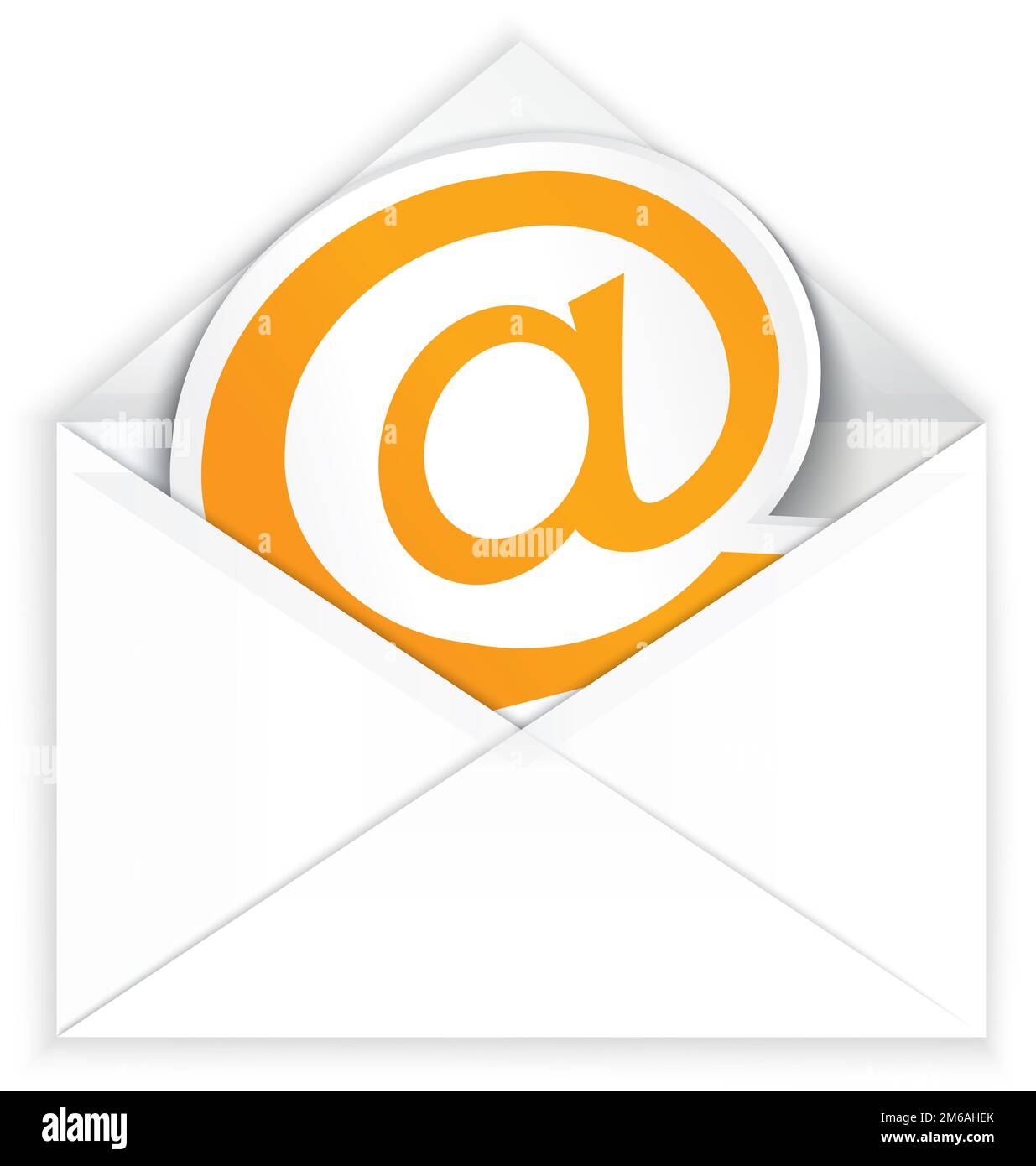 White envelope and at e mail symbol Stock Photo - Alamy