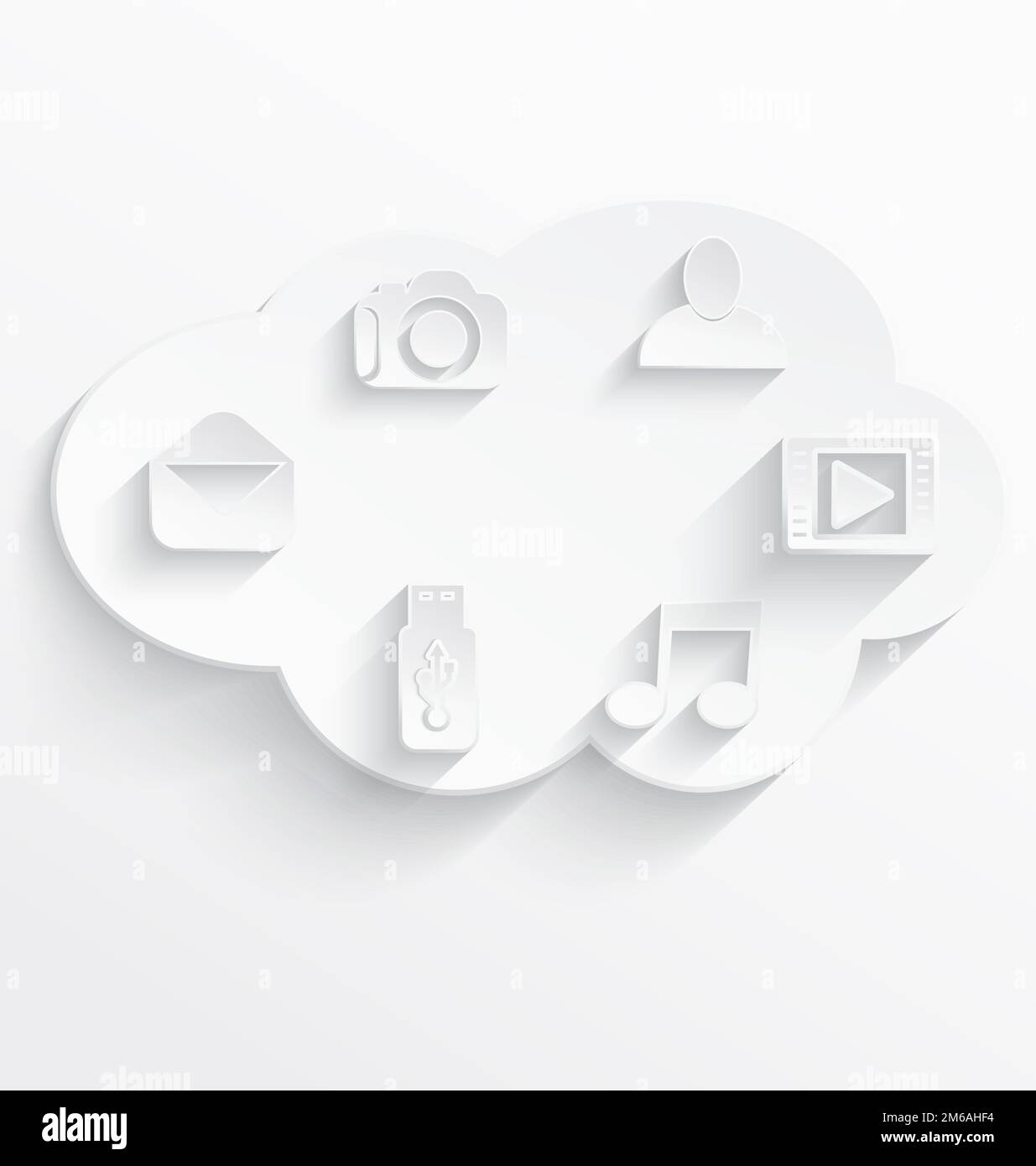 White cloud computing symbols Stock Photo - Alamy