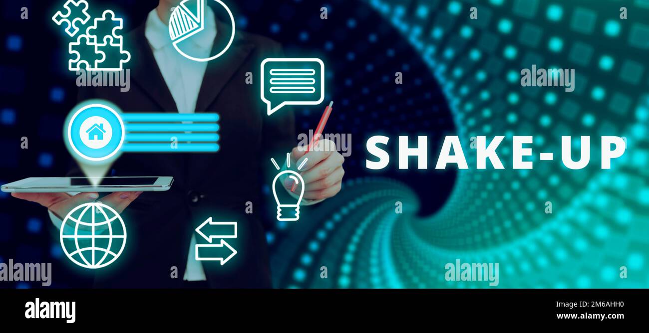 Conceptual display Shake Up, Business showcase way of meeting someone ...