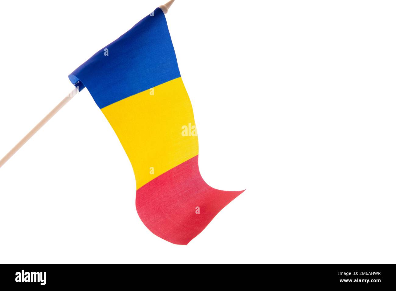 Romanian flag on a black background. Isolate Stock Photo - Alamy