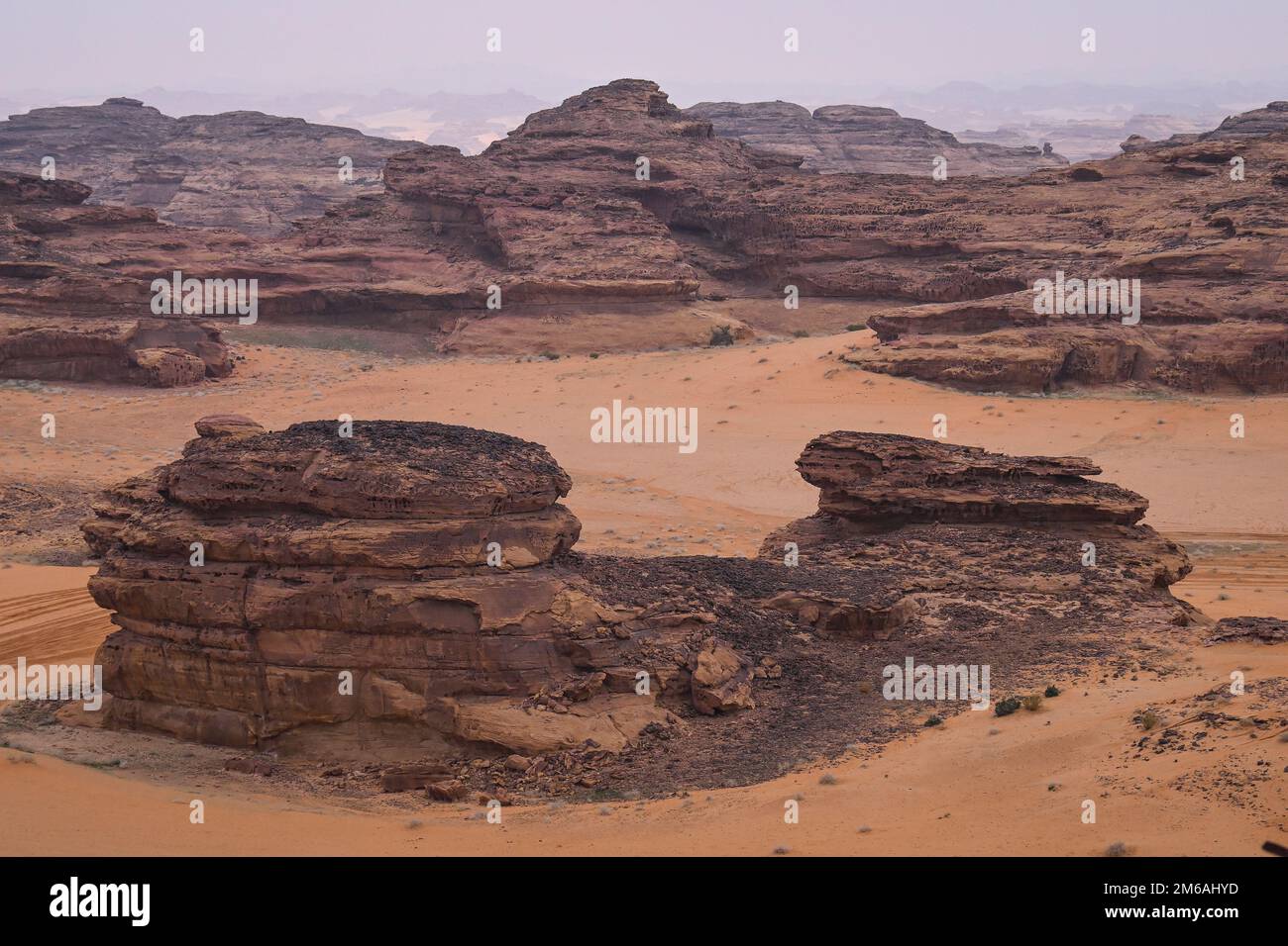 Landscape during the Stage 3 of the Dakar 2023 between Al-'Ula and Haïl ...