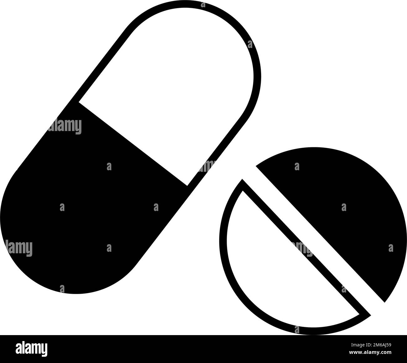 Medical drug icon set of capsule and tablet. Editable vector Stock ...