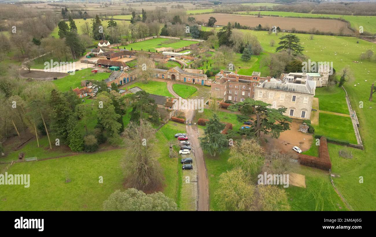 An aerial view of the historic Claydon House in the Aylesbury Vale ...