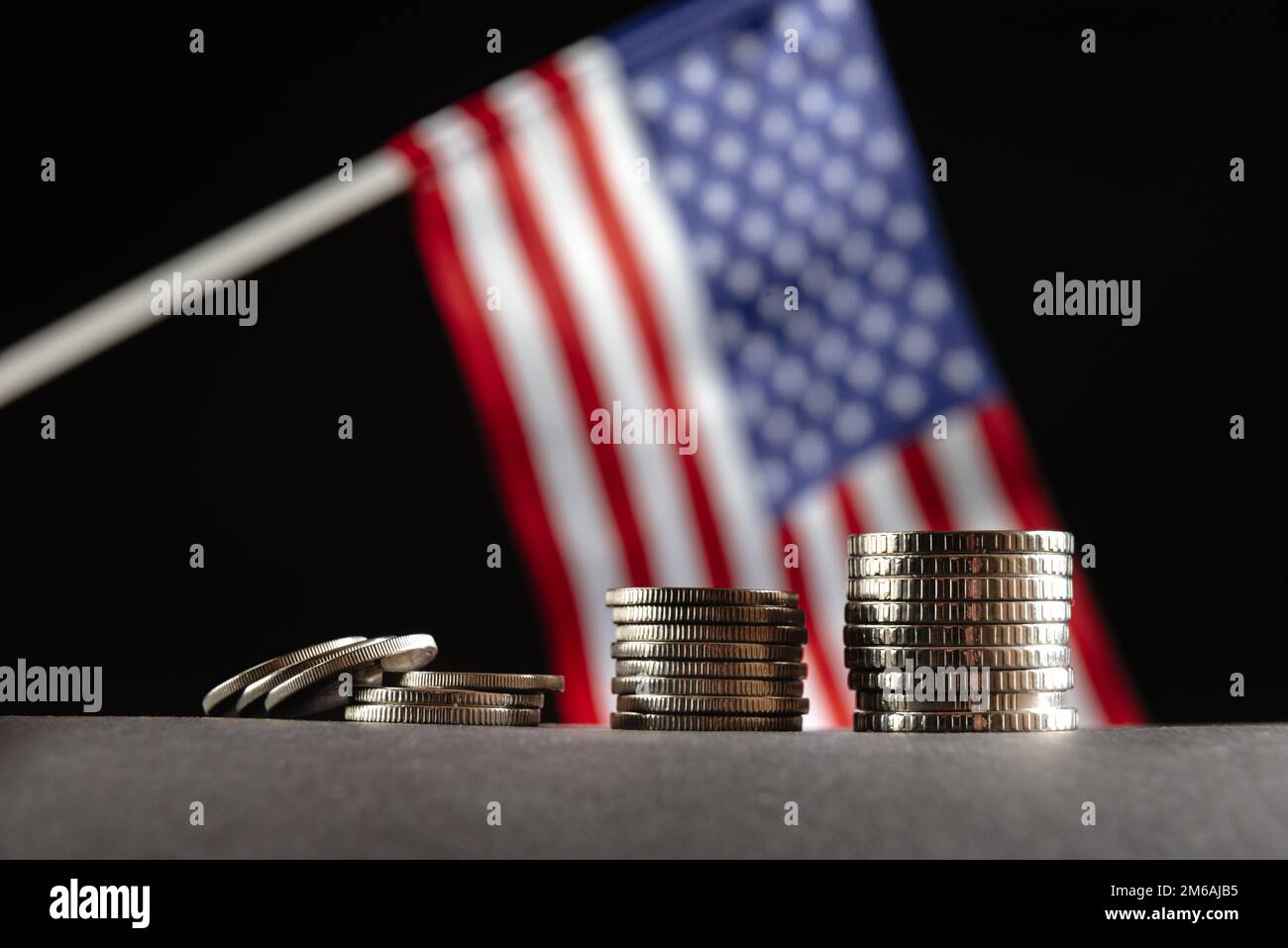 Stack nickels black hi-res stock photography and images - Alamy
