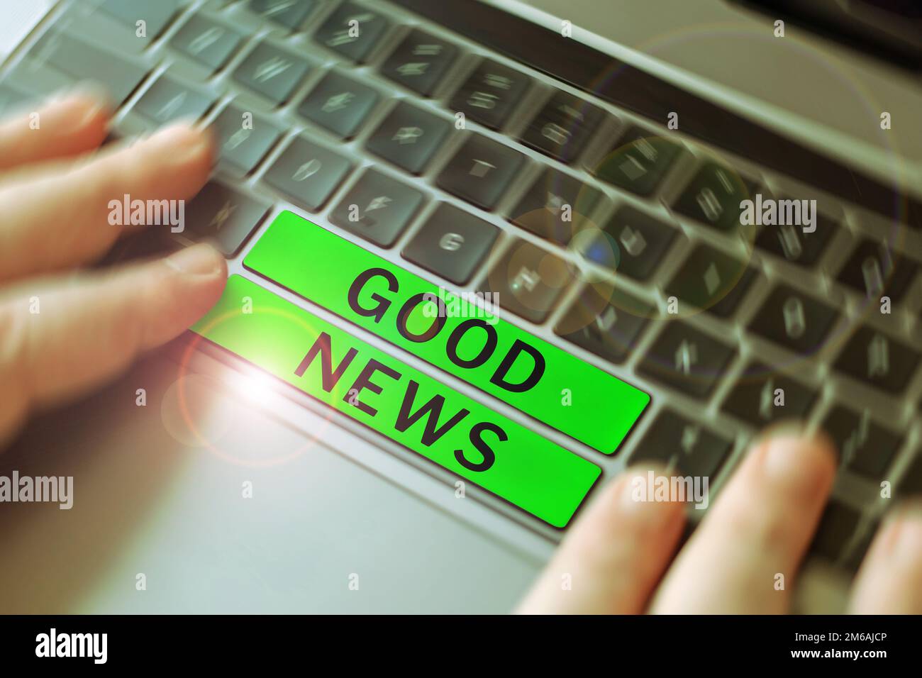 Text showing inspiration Good News. Word Written on Someone or ...
