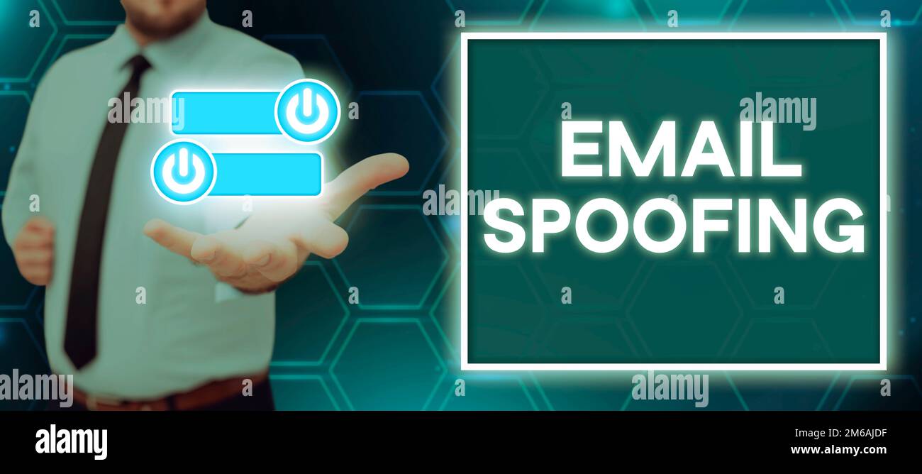 Sign displaying Email Spoofing. Business concept secure the access and ...