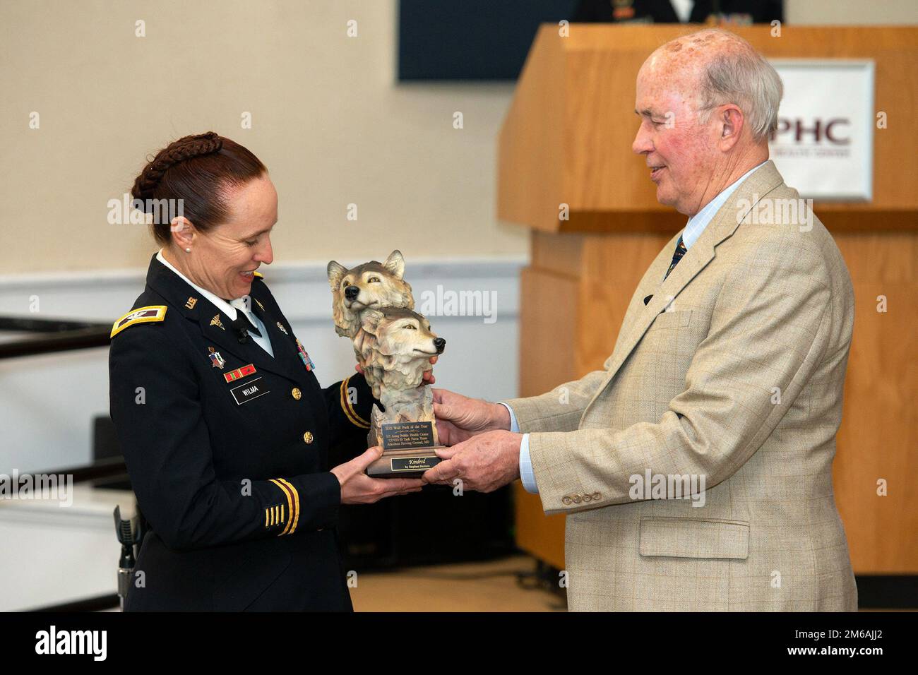 Col. Alisa Wilma, Army Public Health Center director, receives the 2021 ...