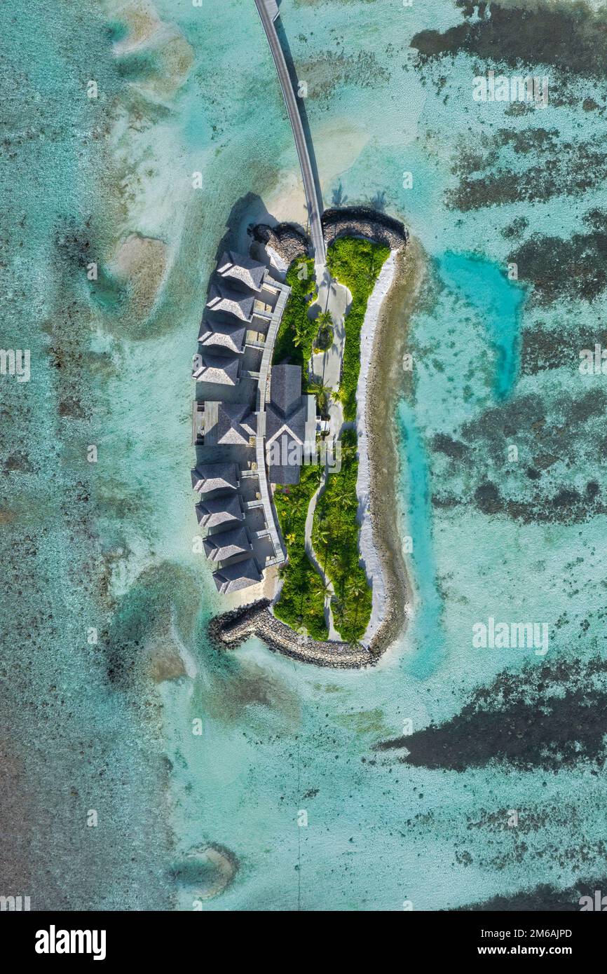 Aerial view of tropical sandy island Stock Photo - Alamy