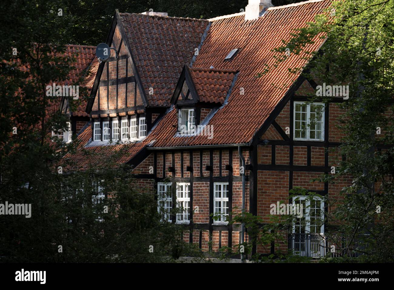 Red Bricks Danish Manor House Surrounded by Forest Stock Photo - Alamy
