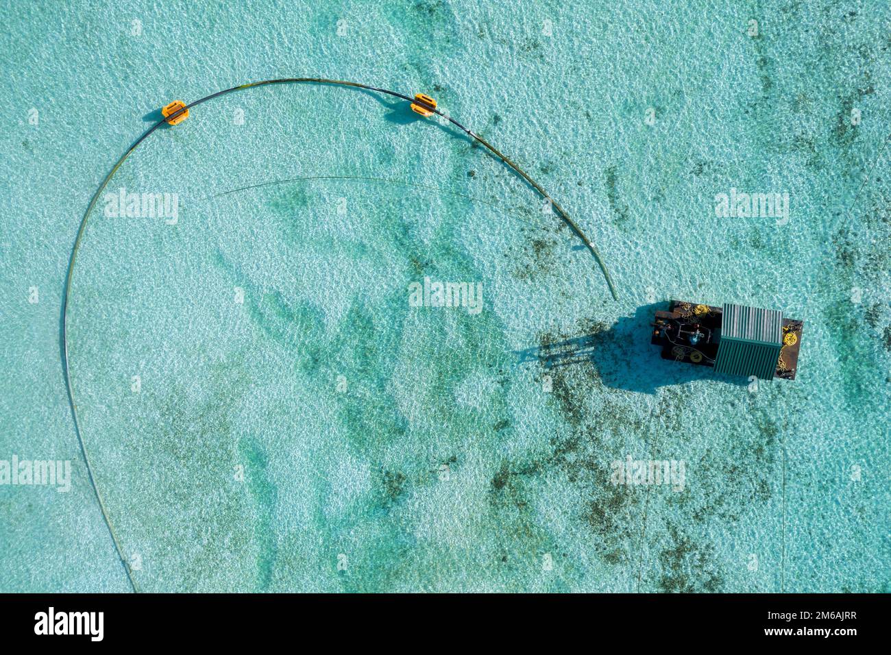 Aerial view of floating technical station Stock Photo - Alamy