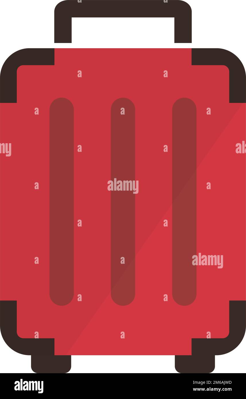 Red heavy suitcase icon. Travel bag. Luggage. Editable vector Stock ...
