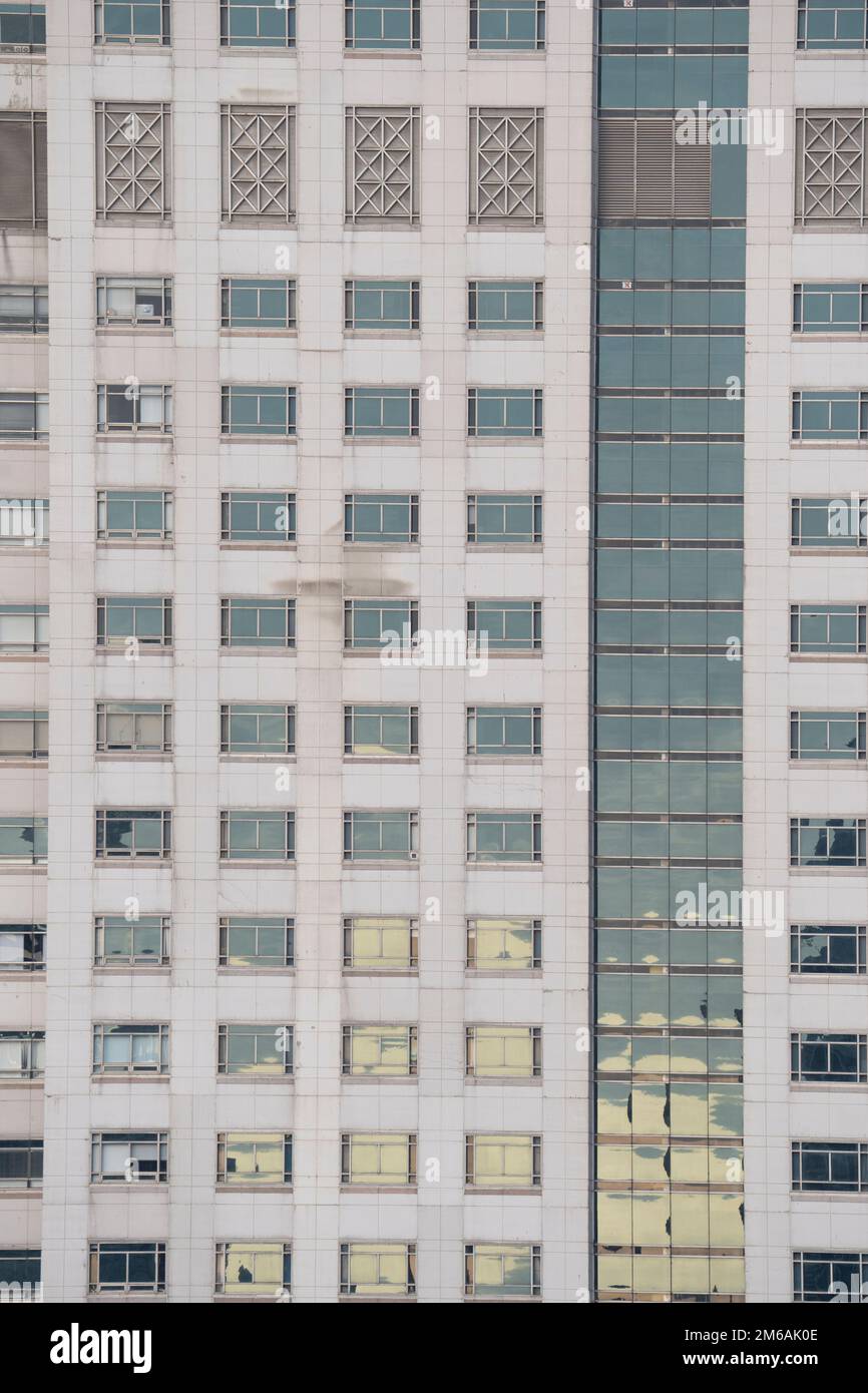 Sunset Reflection Of High Rise Apartment Buildings Glass Facade Stock ...