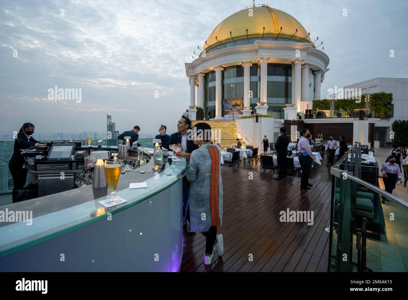 Dramatic Lebua Rooftop Sky Bar at Sunset in Bangkok, Thailand Stock ...