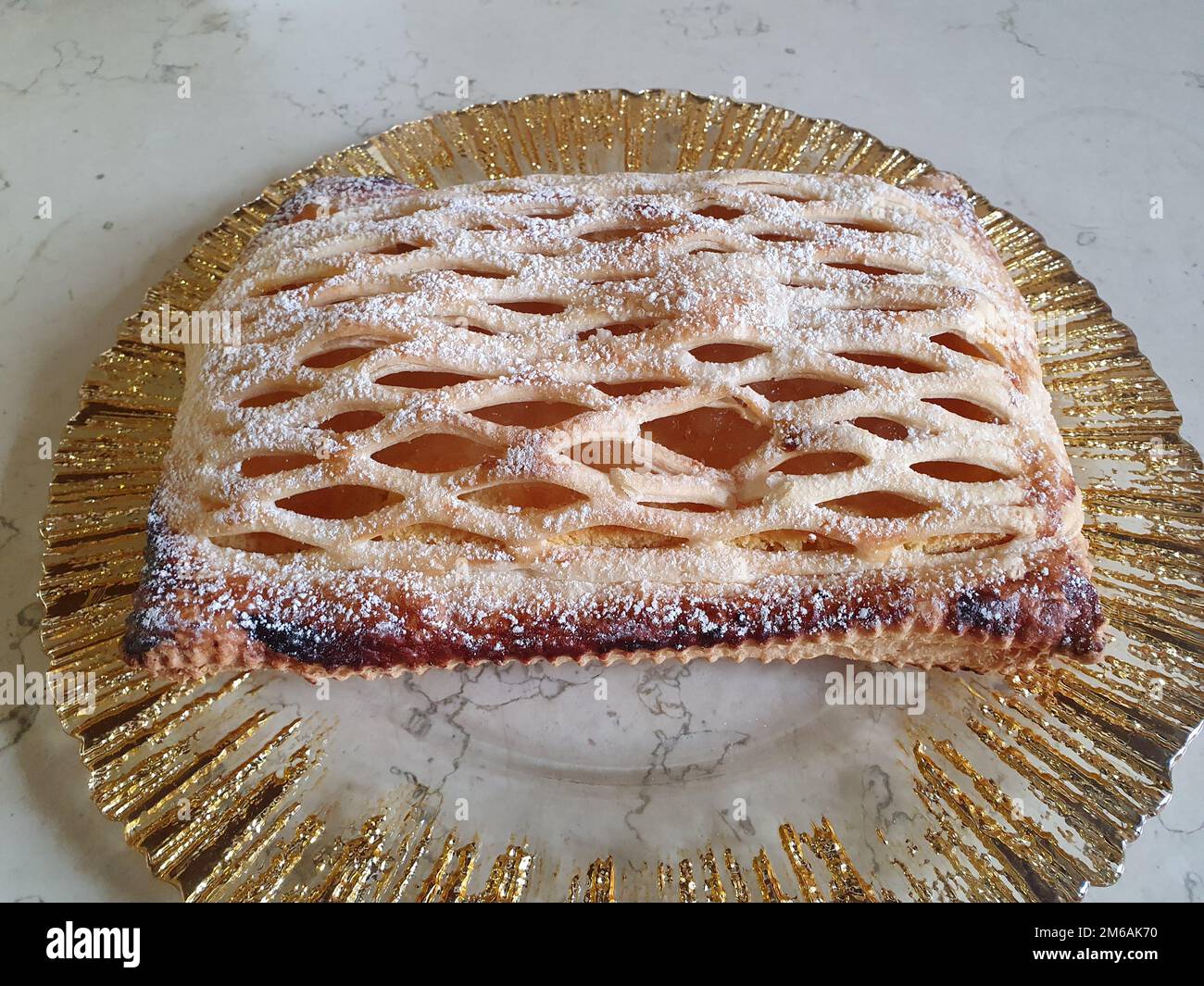 puff pastry cake with apricot jam Stock Photo - Alamy