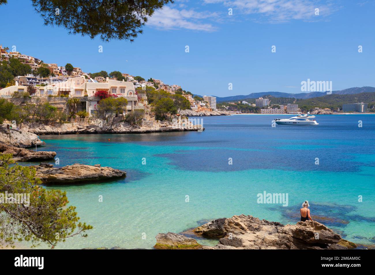 Cala Fornells View in Paguera, Majorca Stock Photo - Alamy