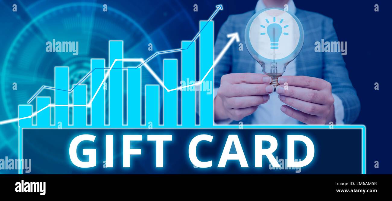 Writing displaying text Gift Card. Business idea A present usually made ...