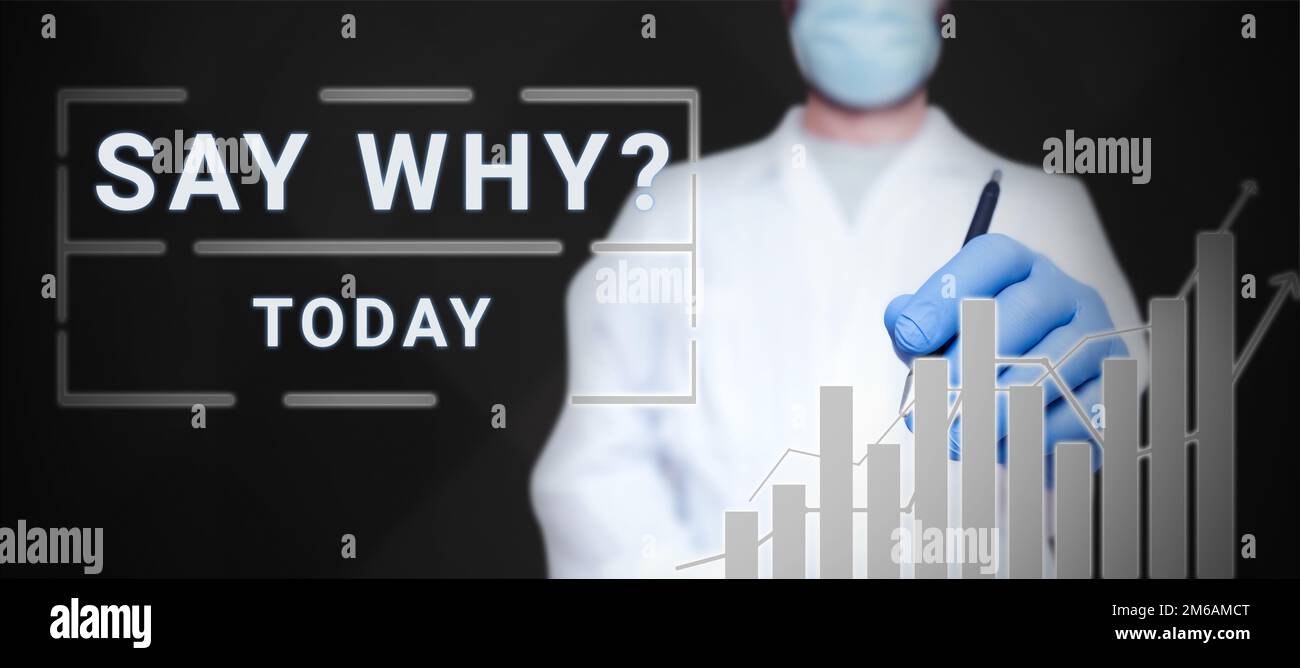 Text caption presenting Say Why. Word Written on Give an explanation ...