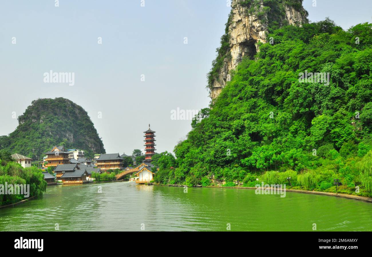 Guillin China Seven Star Park and Karst rocks Yangshuo Stock Photo - Alamy