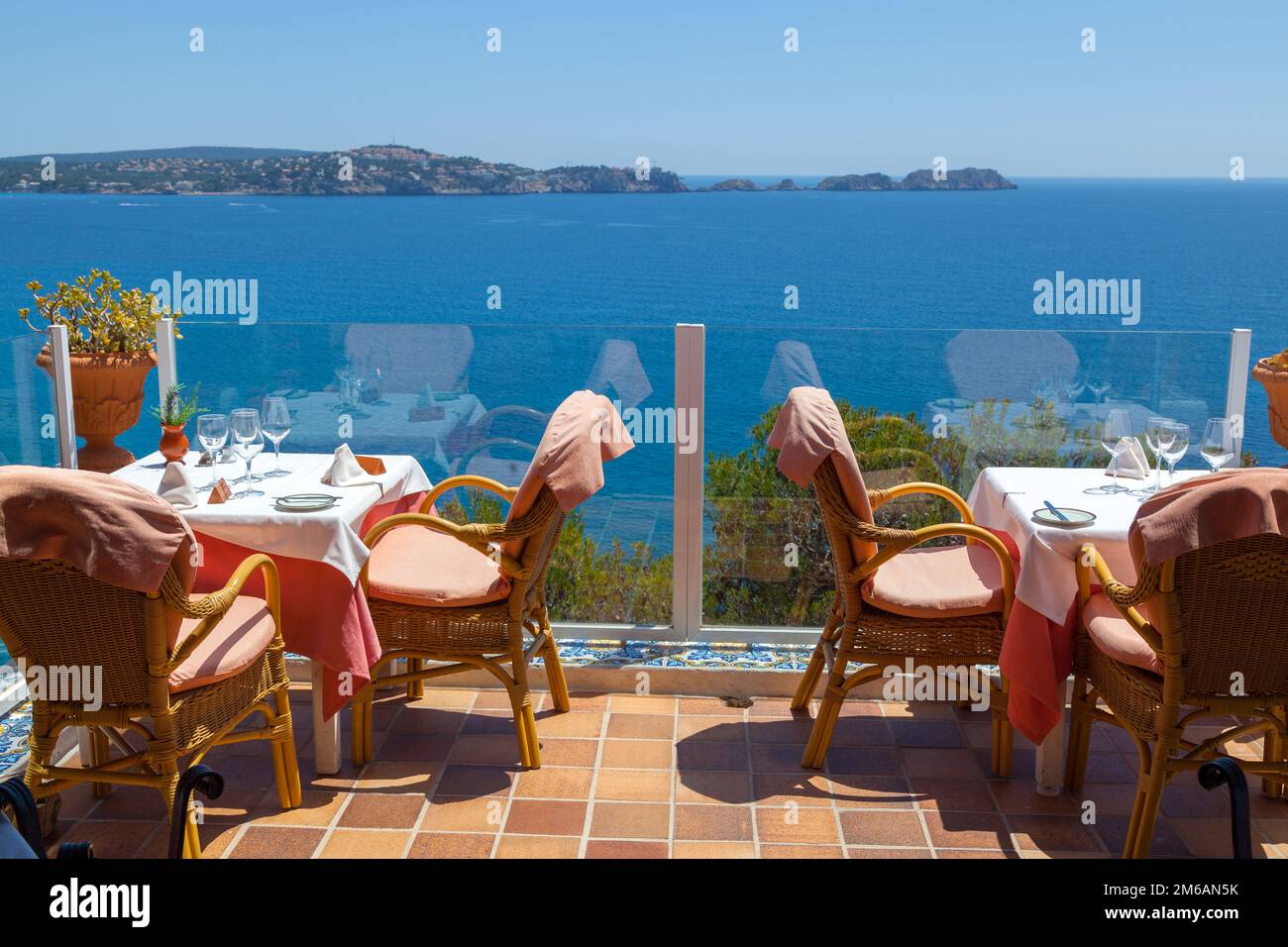 Restaurant with Sea Views Stock Photo - Alamy