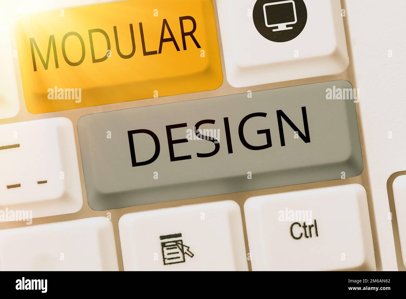 Text caption presenting Modular Design. Conceptual photo product ...