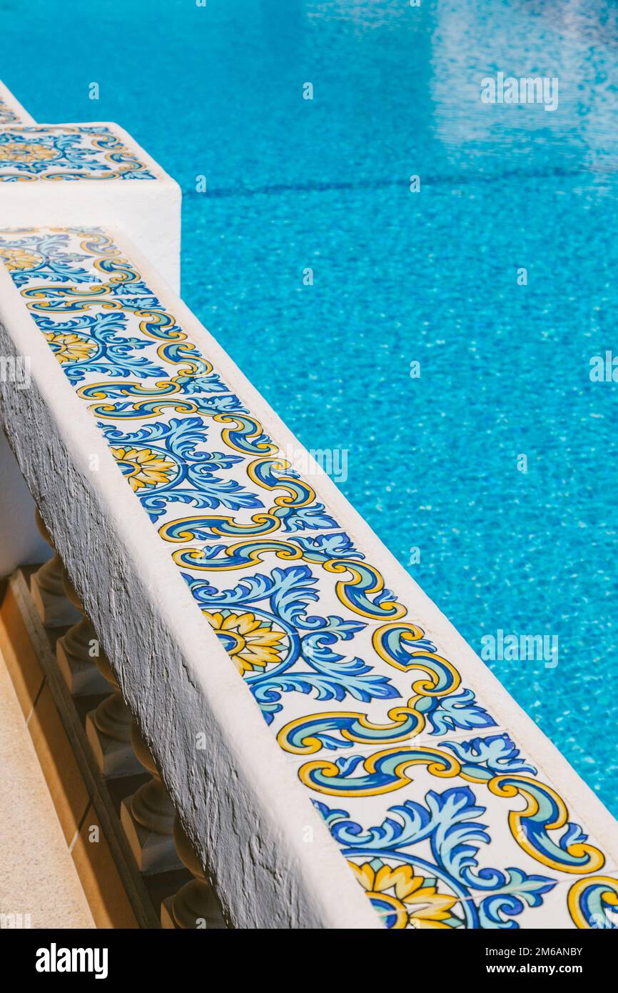 Mediterranean Balustrade in a Swimming Pool Stock Photo - Alamy