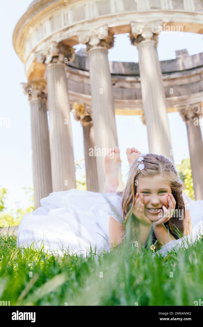 Girl in her First Communion Day Stock Photo - Alamy
