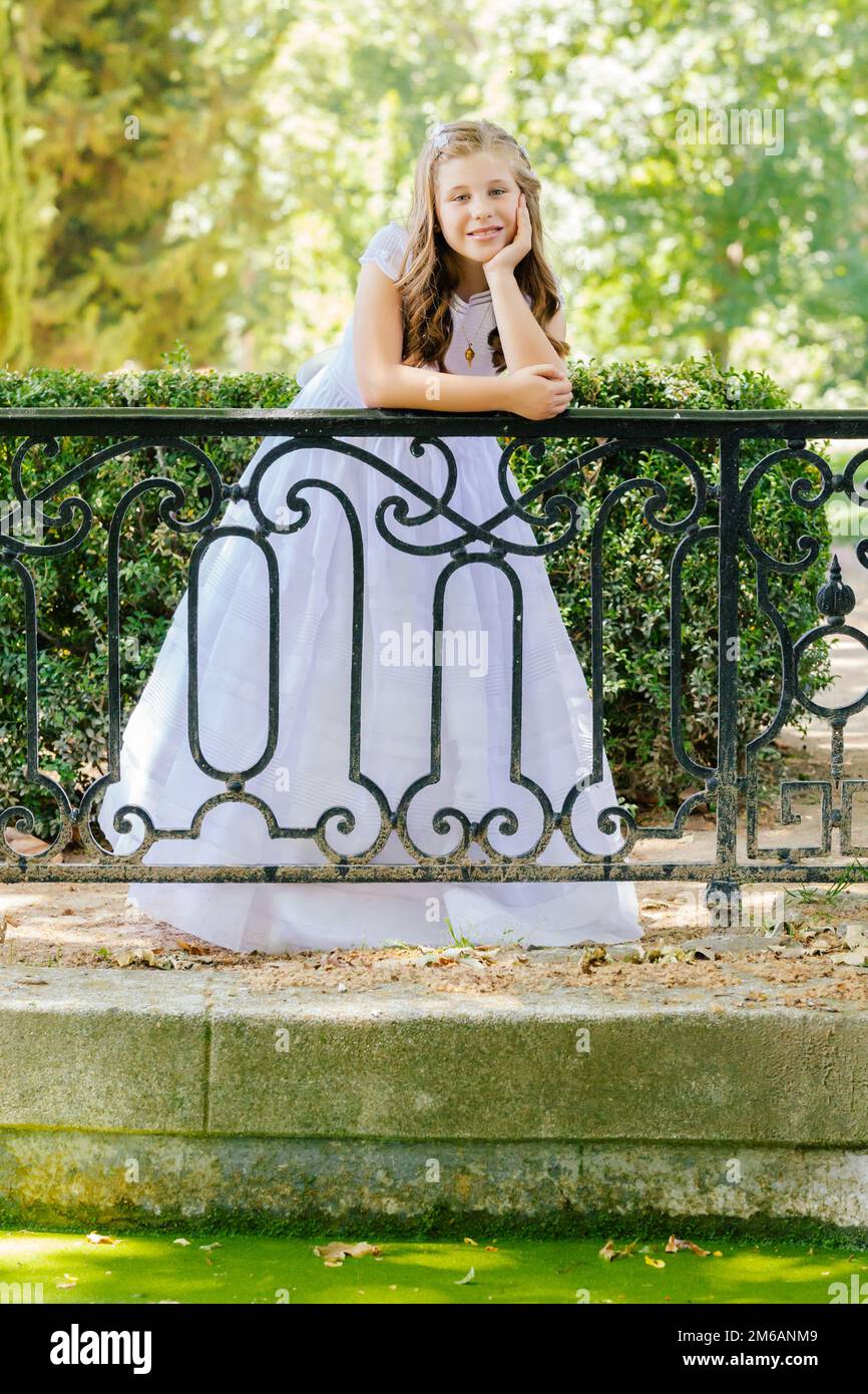 Girl in her First Communion Day Stock Photo - Alamy