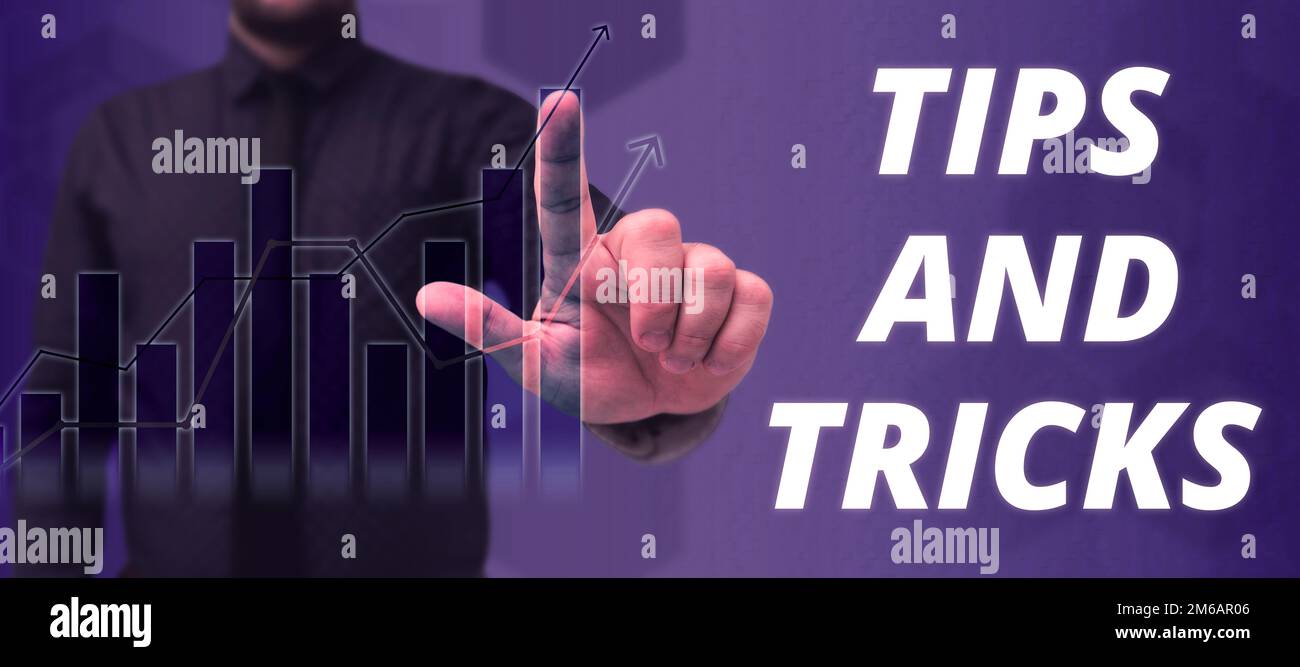 Inspiration showing sign Tips And Tricks, Business showcase helpful ...