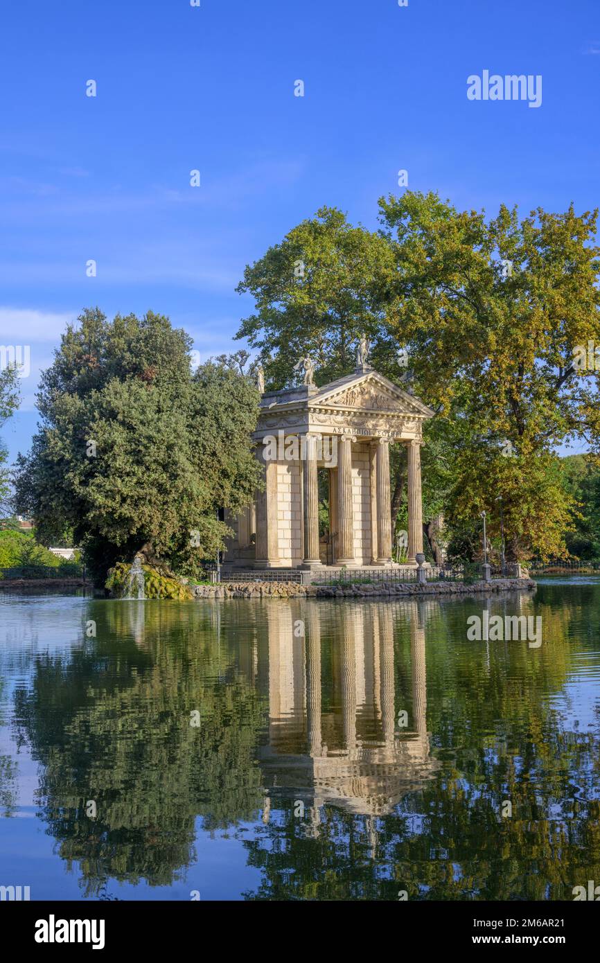 Temple of Asclepius in the Villa Borghese Park, Rome, Italy Stock Photo ...