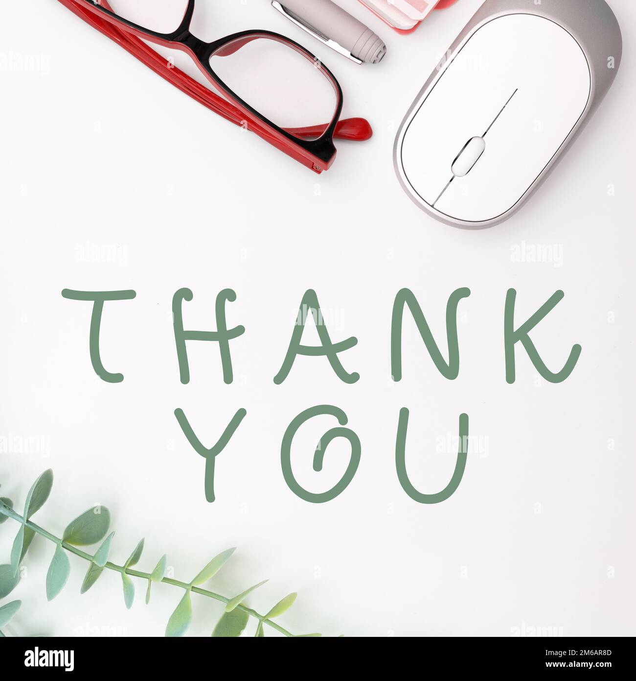 Text caption presenting Thank You. Concept meaning replaying on ...