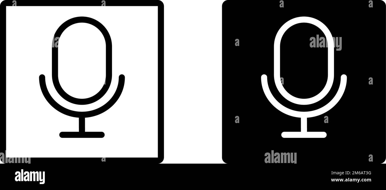 A set of button icons for a square microphone. Sound and voice ...
