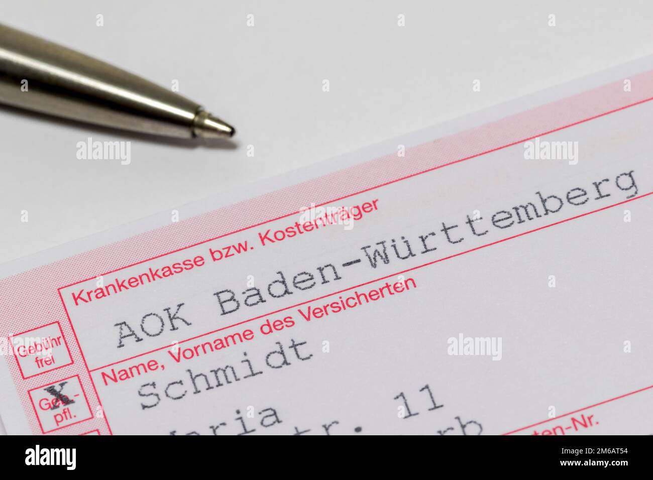 Prescription for medication, AOK, health insurance, cost unit, pen ...