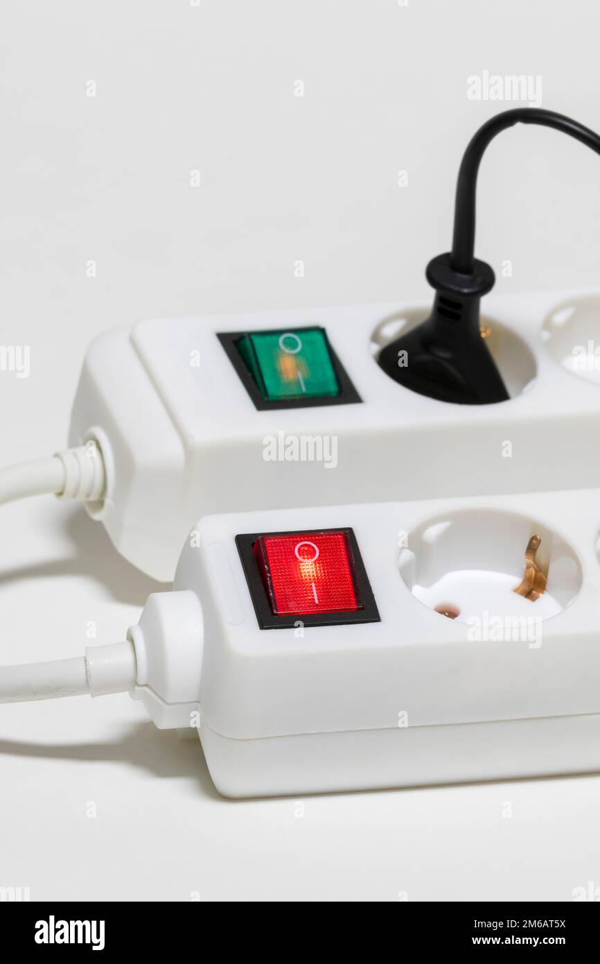 Socket strips for connecting electrical devices, plugs, power outlet ...